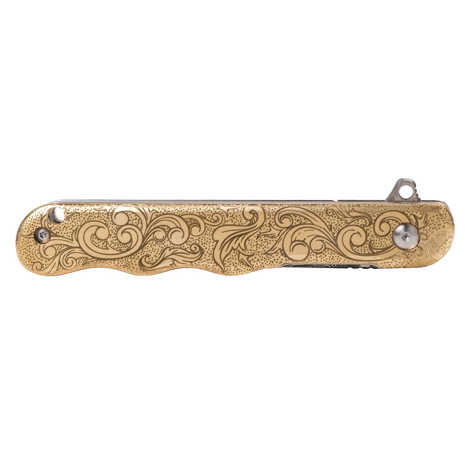 Doubloon F1 Folder - Solid Brass & Damascus (NO SHEATH) – Whiteknuckler ...